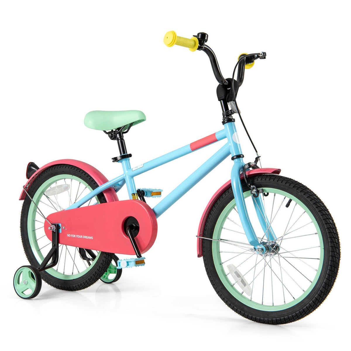 BABY JOY Colorful Macarons Kids Bike,18 Inch Sporty Children's Bicycle ...