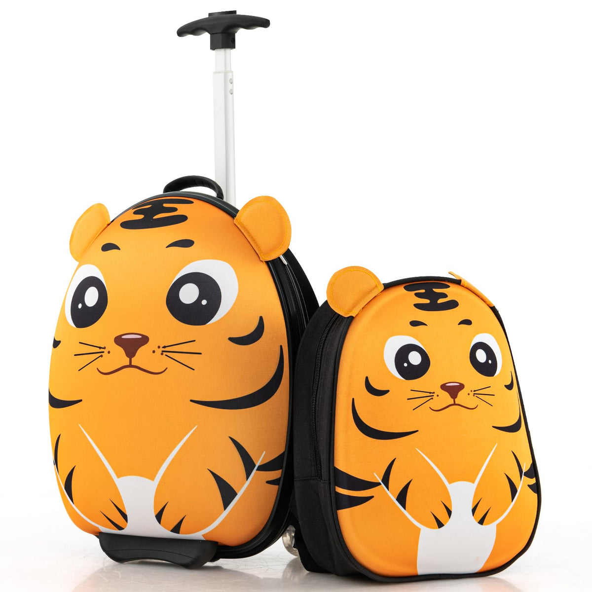 BABY JOY 2 Pcs Kids Luggage Set, 16" Kids Rolling Suitcase w/ 12" Back ...