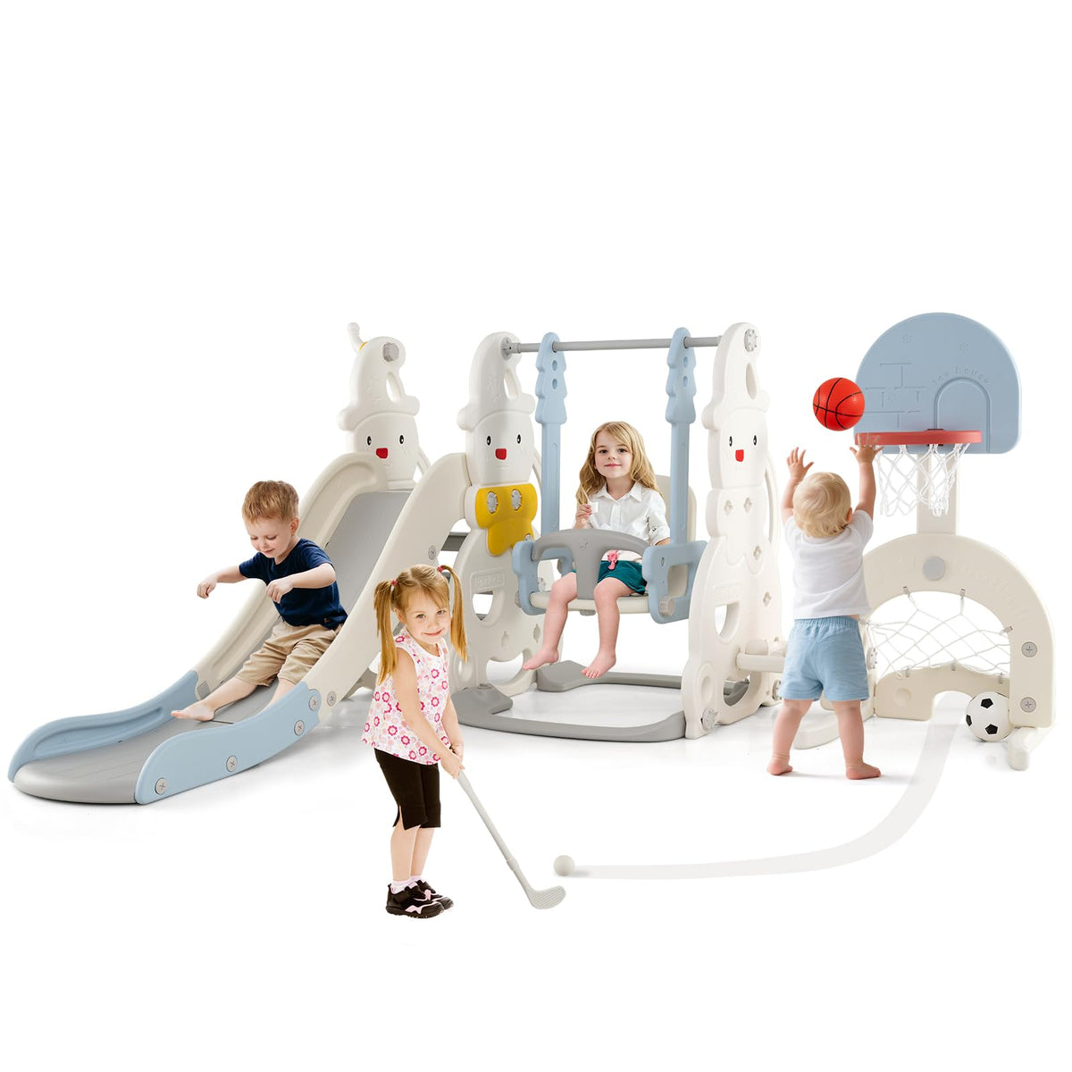 Costzon Toddler Swing and Slide Set 7 in 1 Toddler Slide for Kids – costzon
