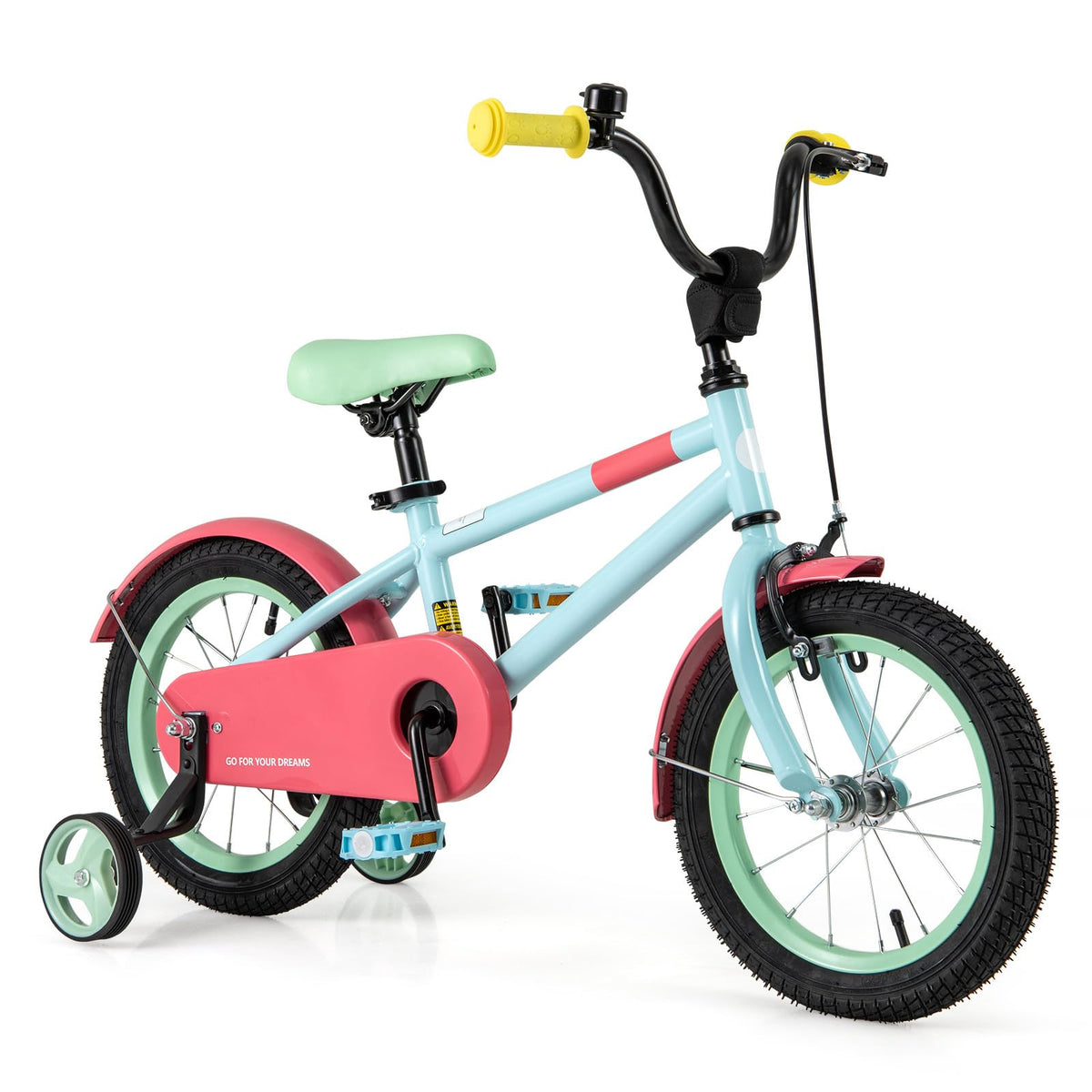 BABY JOY Colorful Macarons Kids Bike, 14 Inch Sporty Children's Bicycl ...