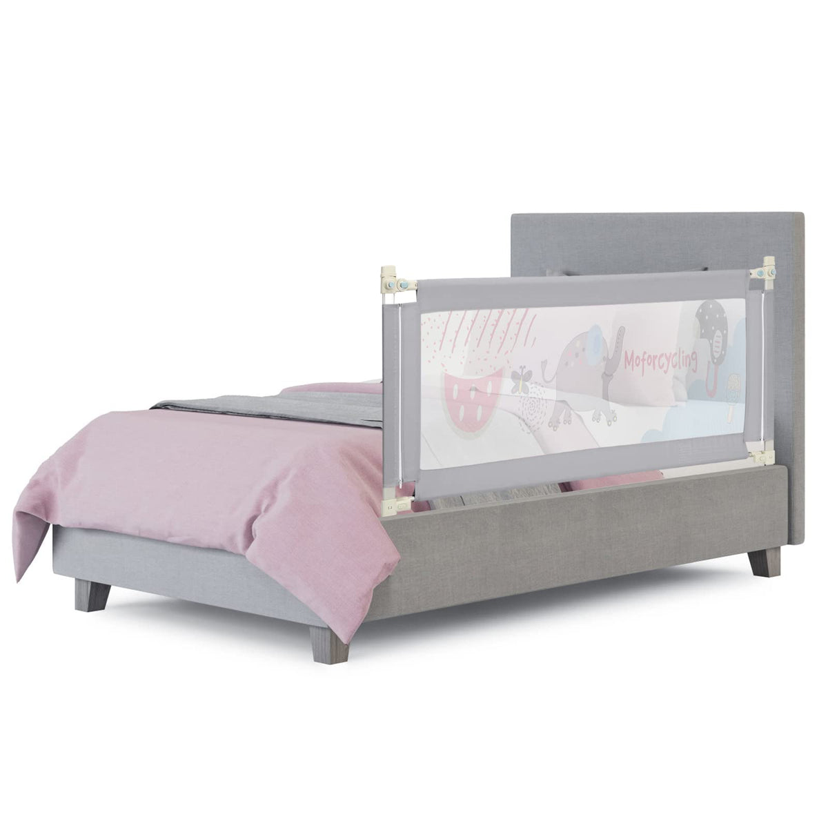 BABY JOY Bed Rail for Toddlers, Height Adjustable & Foldable Baby Bed ...